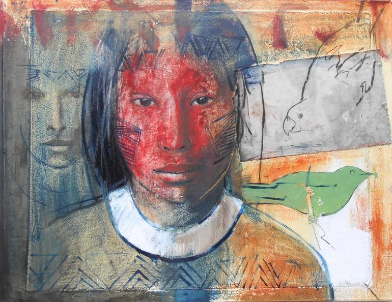 Indian Kamayurá Painting by Élon Brasil | Saatchi Art