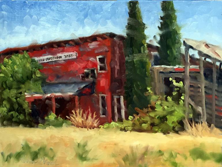 Stockyard Auction Painting by Char Wood | Saatchi Art