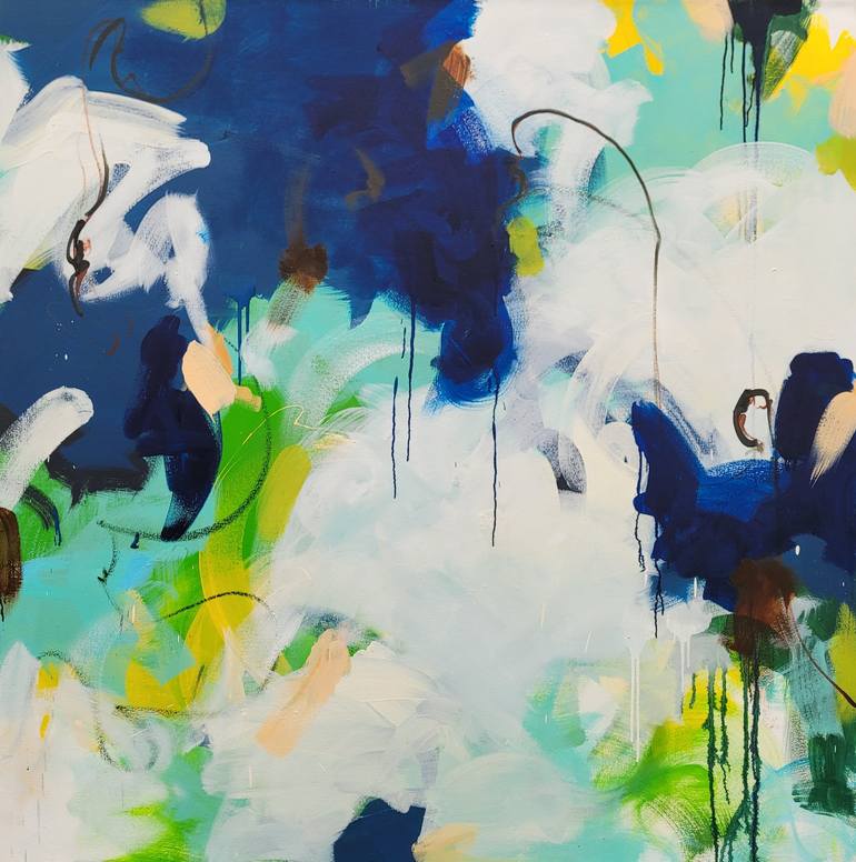 The Blues and Greens Painting by Ayesha Samdani | Saatchi Art