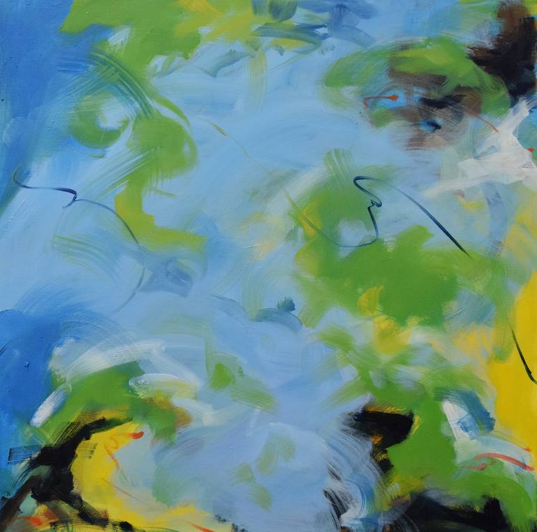 Blue Layers Painting by Ayesha Samdani | Saatchi Art