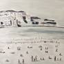 Bondi Beach Drawing by Gillian Fahey | Saatchi Art