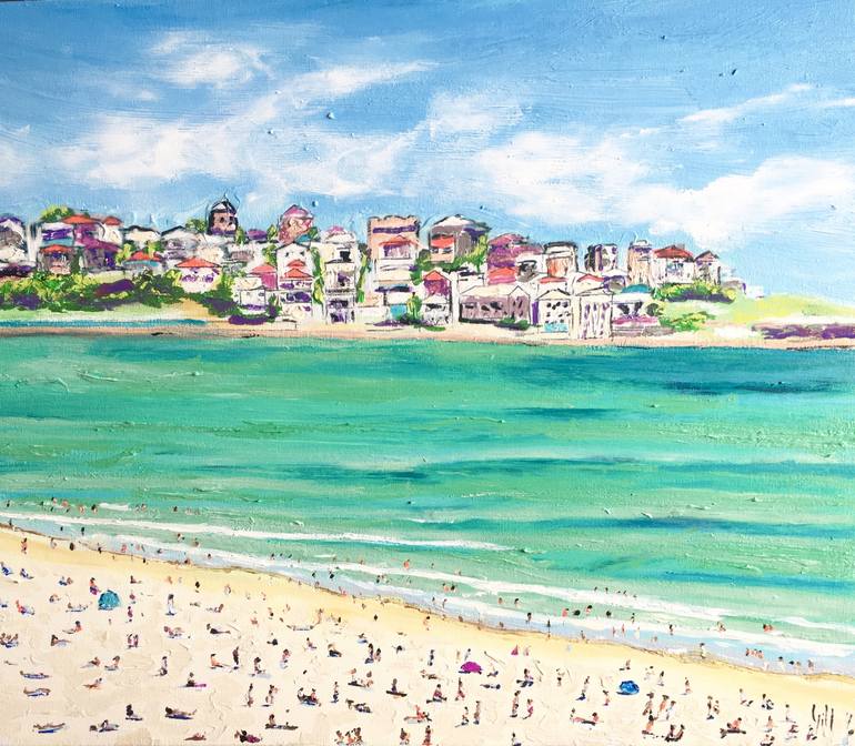 Busy Bondi Painting by Gillian Fahey | Saatchi Art