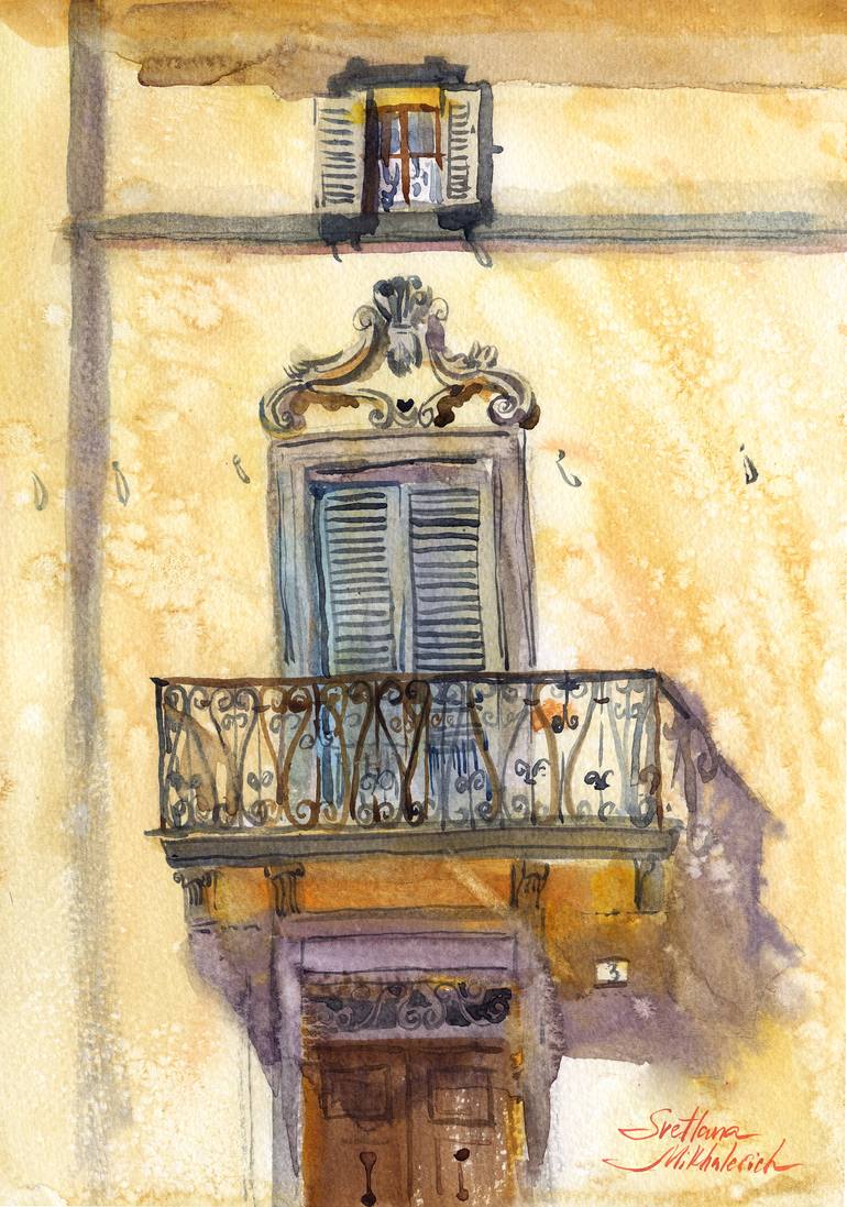 Italian window Painting by Sveta Mikhalevich | Saatchi Art