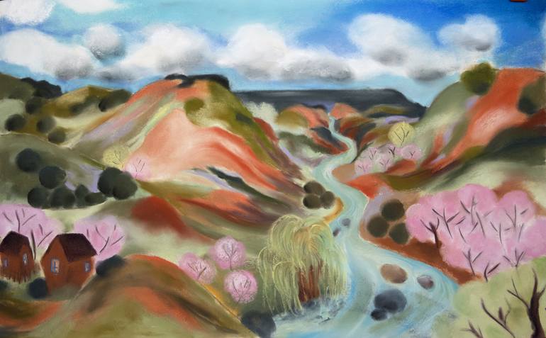 Rio Grande Canyon Drawing by Tatjana Krizmanic | Saatchi Art