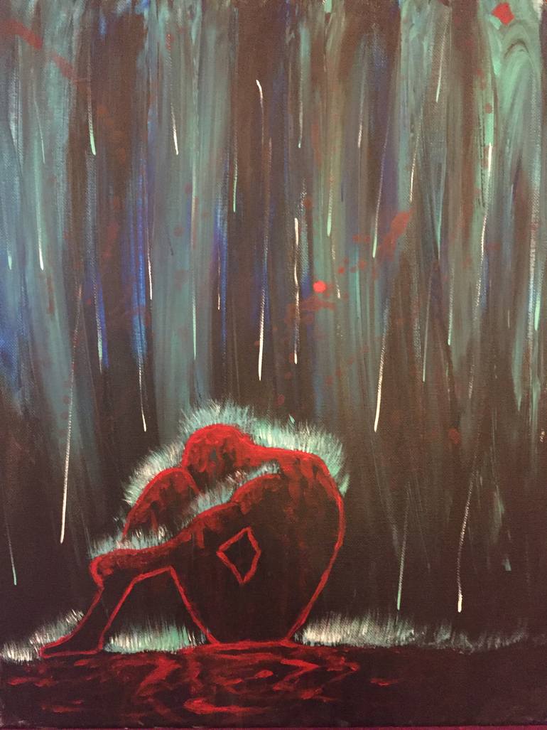 Bleeding man Painting by Autumn Burks | Saatchi Art