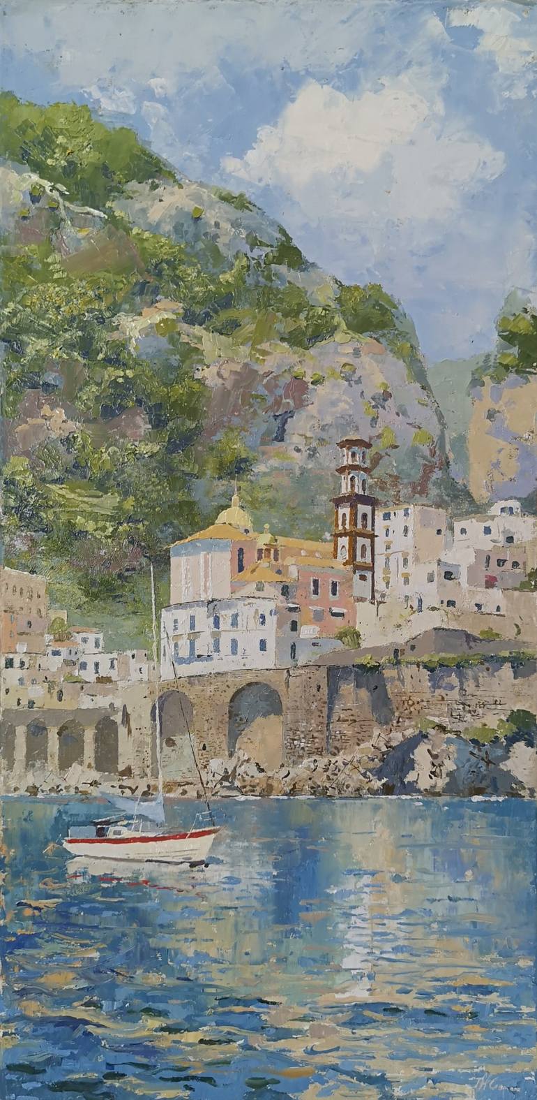 Atrani Italy, architecture, Amalfi Coast Painting by Thomas Gowen ...