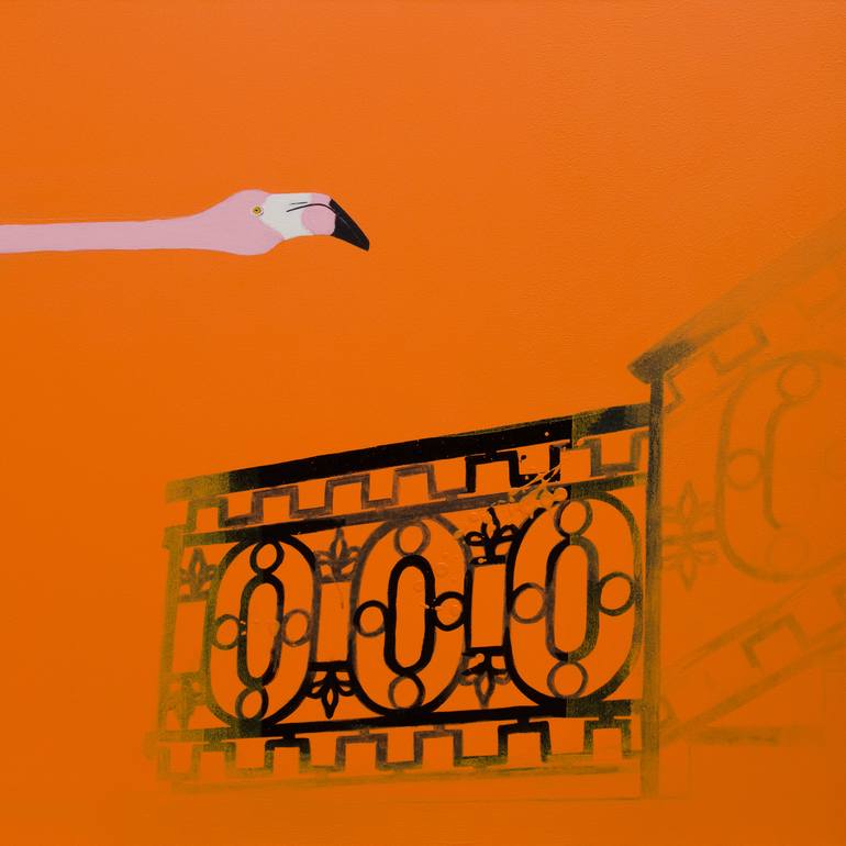Flavia the Flamingo Painting by Satty VerbArt | Saatchi Art
