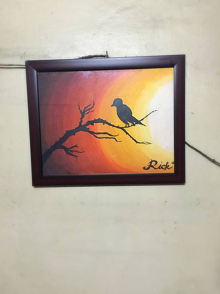 The Lonely Crow Painting by Ricardo Dc | Saatchi Art