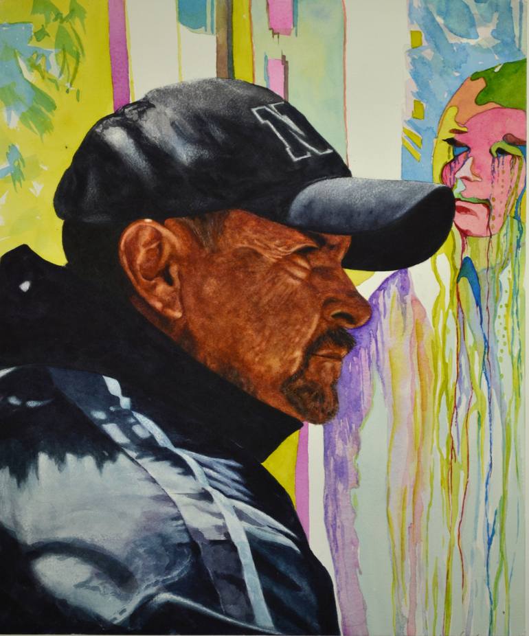 Crying Man Painting by Doug Sandelin | Saatchi Art