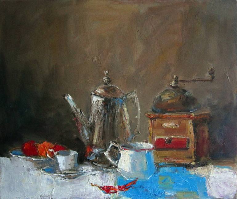 Coffee still life Painting by Valerii Hadeev | Saatchi Art