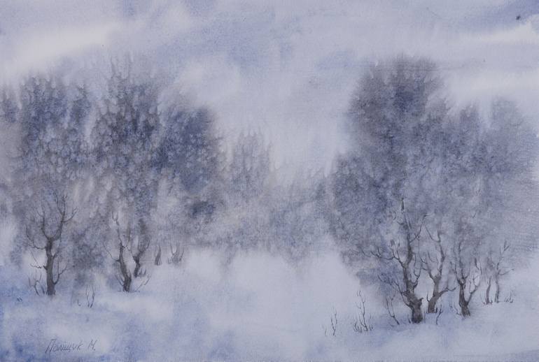 Snowfall Painting by Maria Polishchuk | Saatchi Art