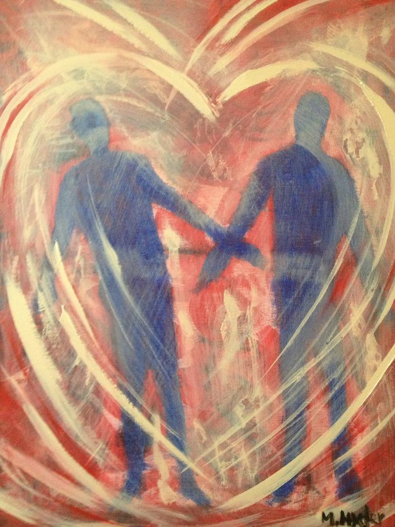 Man and Man Painting by Michael Hyder | Saatchi Art