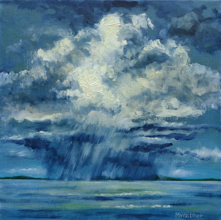 Rain Across The Bay (study) Painting by Marion Webber | Saatchi Art