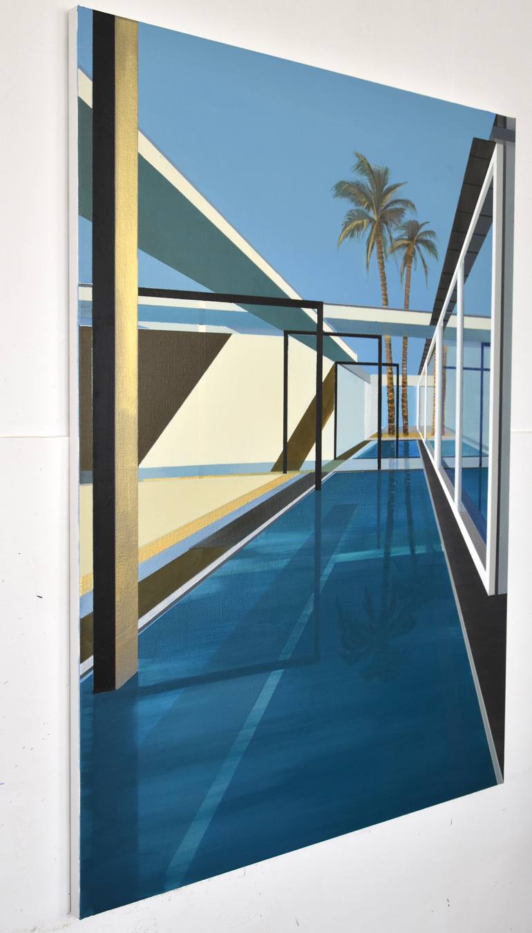 Palm Reflections Painting by CéCile Van Hanja | Saatchi Art