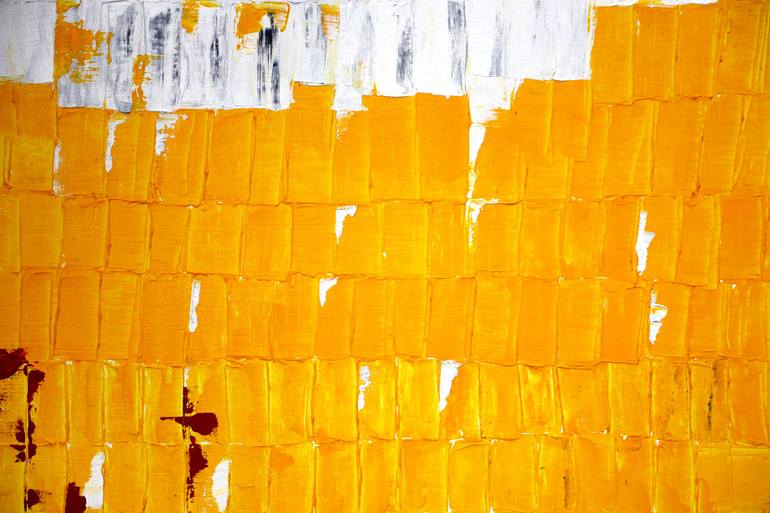 Yellow line Painting by Poovi Art | Saatchi Art