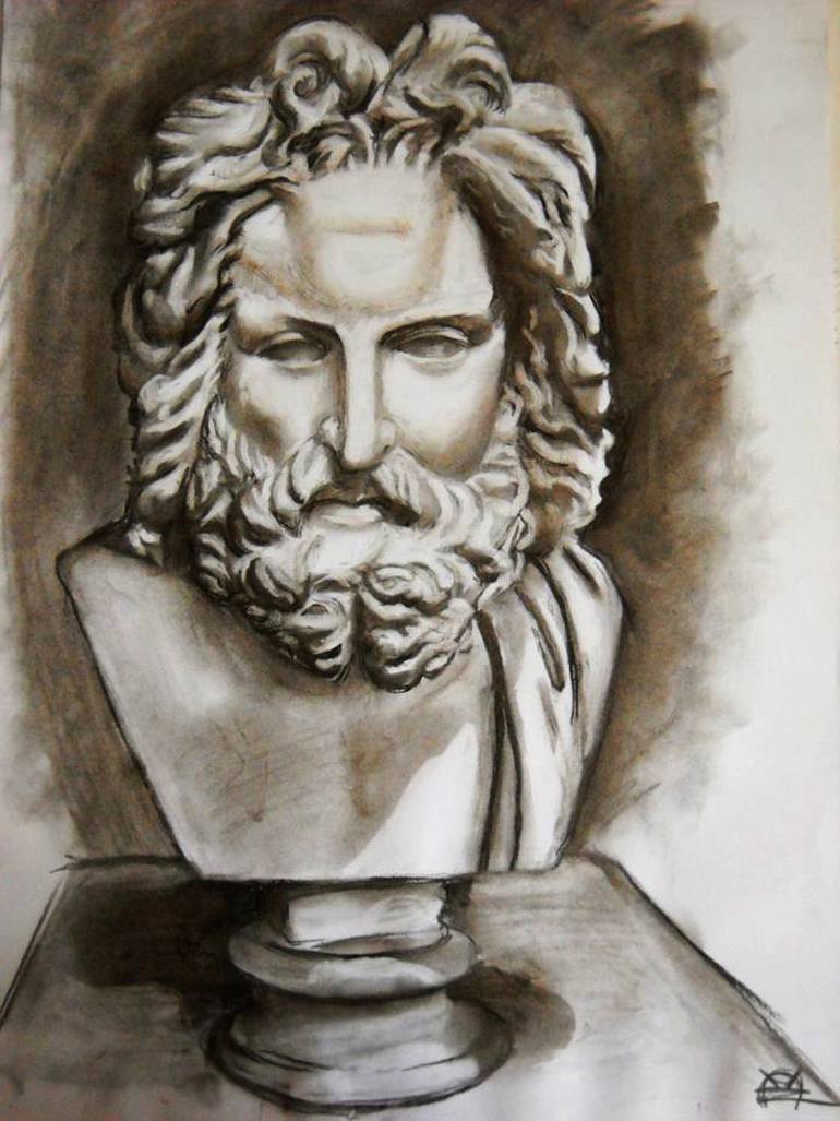 Zeus study Drawing by Molnar Zoltan | Saatchi Art