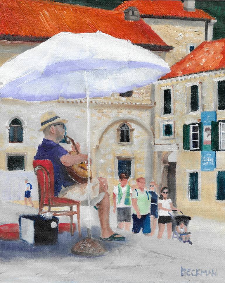 Busking in the Sun Painting by Samuel Beckman | Saatchi Art