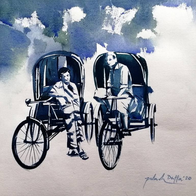 Bangladeshi Rickshaw 4 Painting by Palash Datta | Saatchi Art