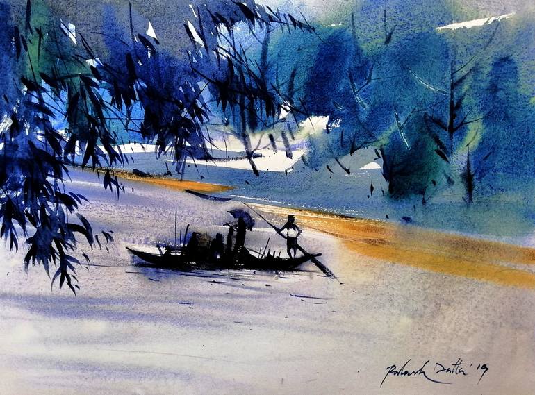 Rainy Day 4 Painting by Palash Datta | Saatchi Art