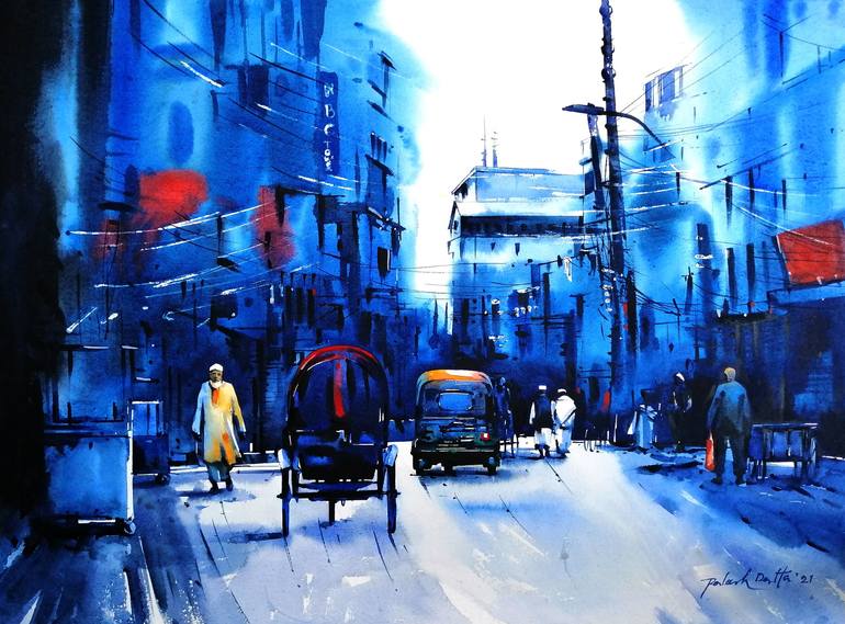 Bangladeshi Rickshaw 17 Painting by Palash Datta | Saatchi Art