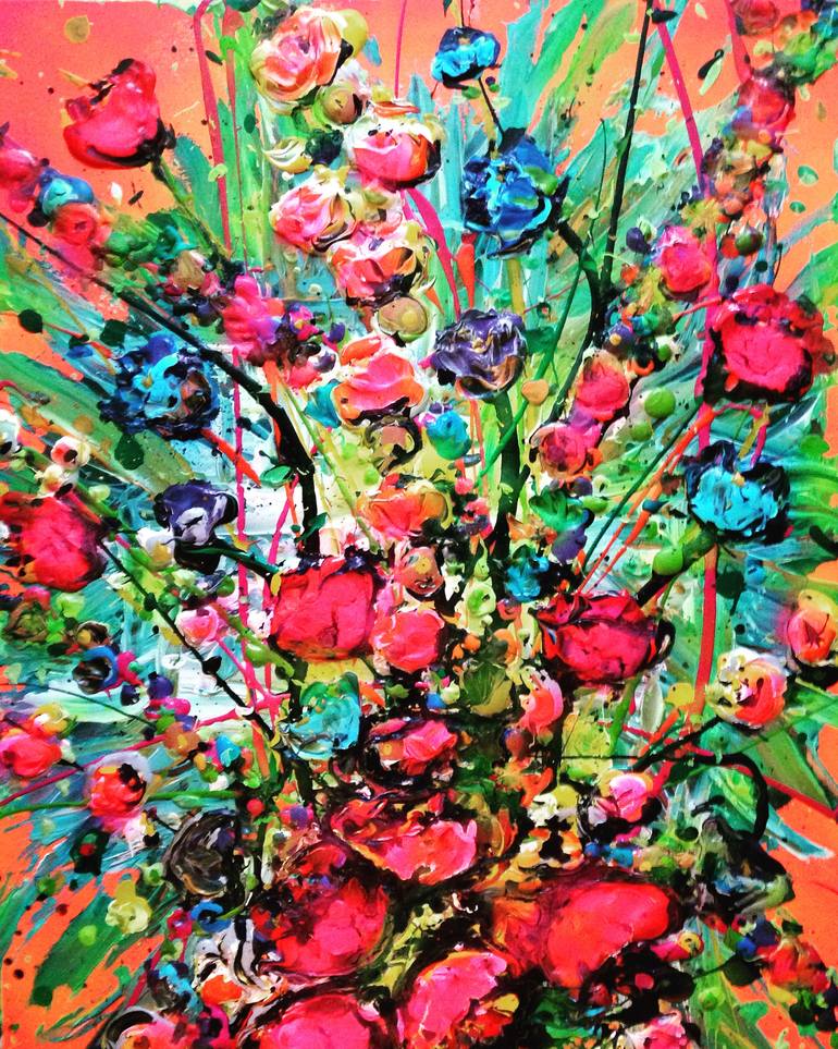 Forever Fresh Bouquet Painting by Geertje Dijkstra | Saatchi Art