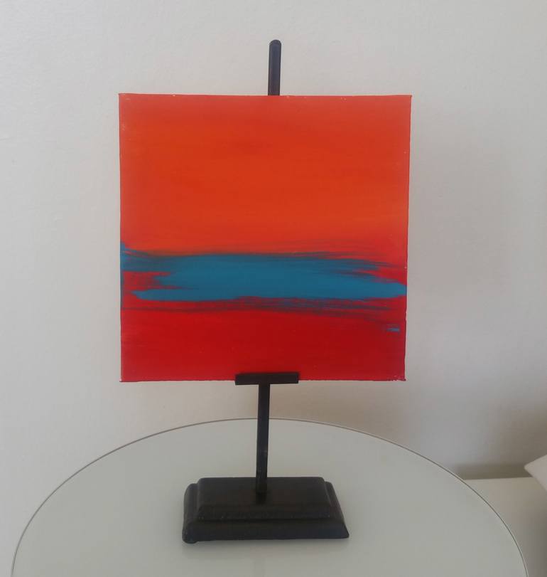 Orange sunset with turqouise sea Painting by patrick sheeran | Saatchi Art