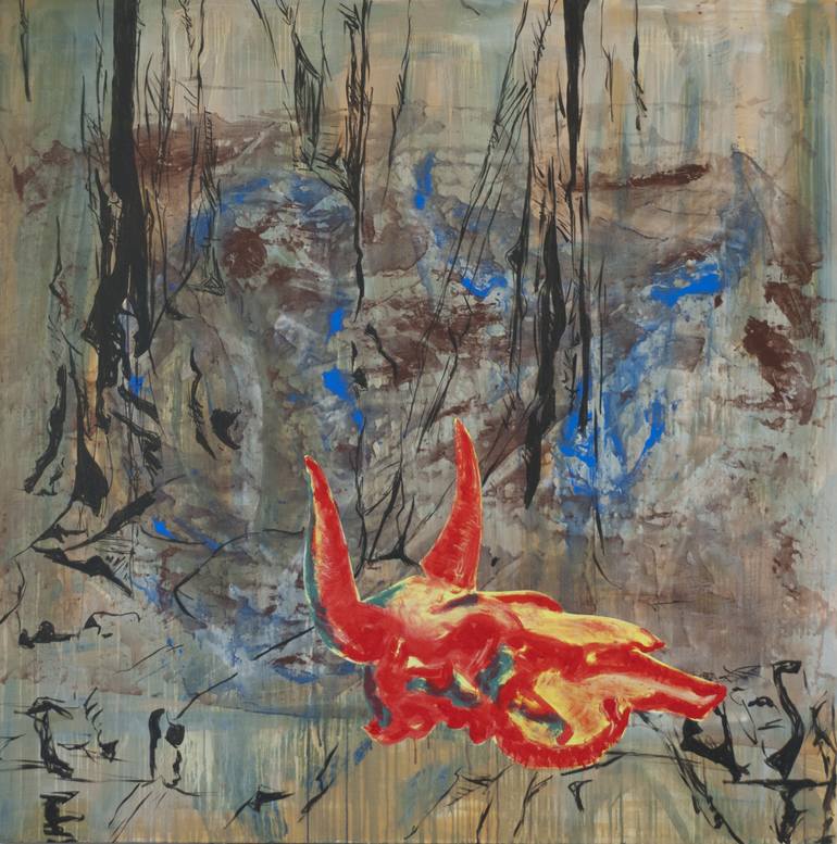 The myth of the Minotaur Painting by Alexandra Dragomir | Saatchi Art