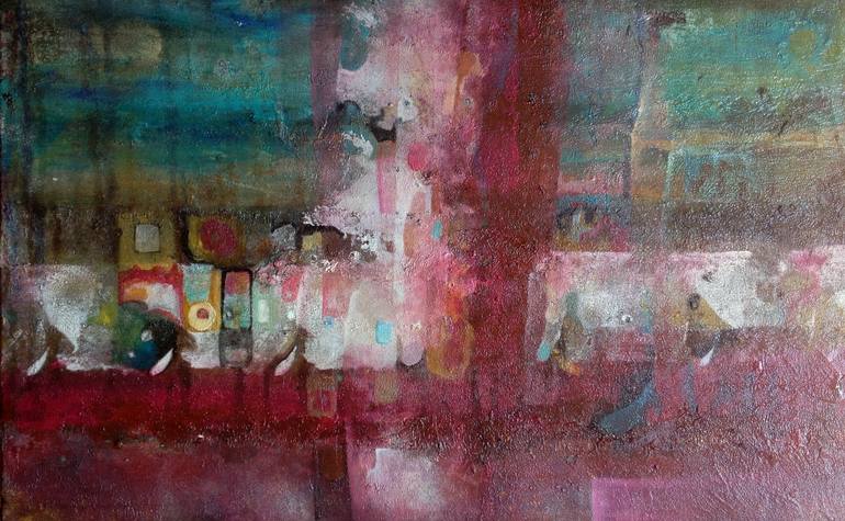 A City, A Child, Broken Love Painting by gina leon | Saatchi Art