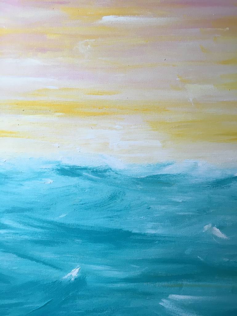 Turquoise sea Painting by Laura Perelló | Saatchi Art