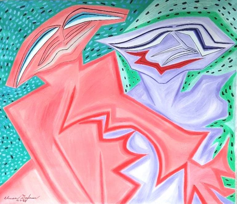 Lover With A Beautiful Touch Painting by Elissa Dorfman | Saatchi Art