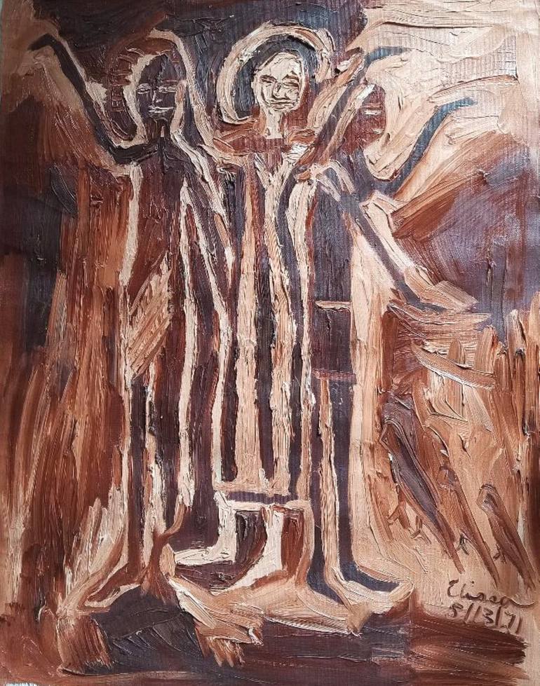Three Figures 1971 Painting by Elissa Dorfman | Saatchi Art