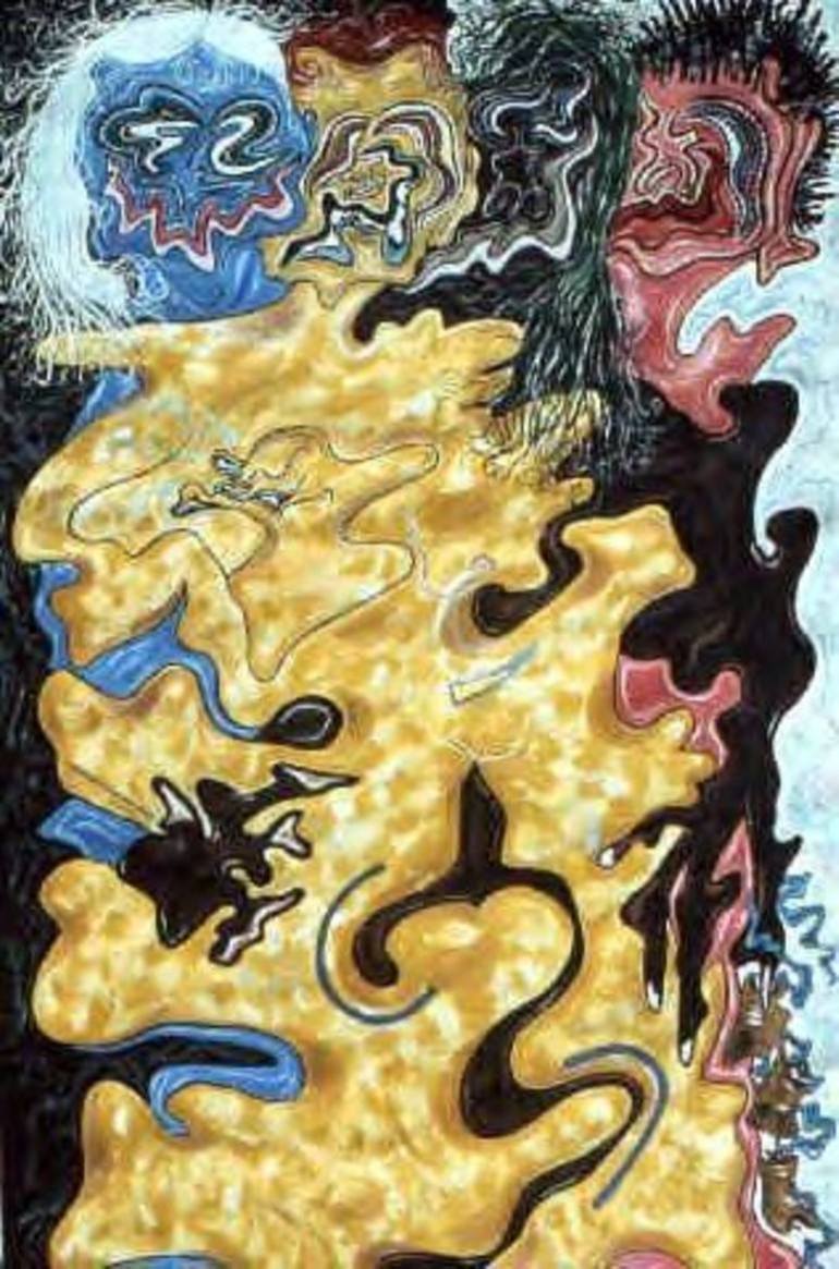 Four Expanded Figures 1973 Painting by Elissa Dorfman | Saatchi Art