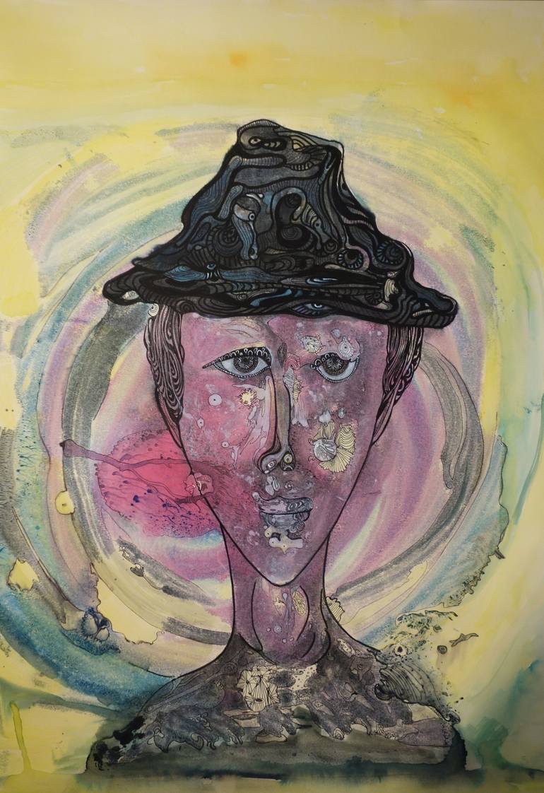 Man in hat Painting by Ivi Dervishi | Saatchi Art