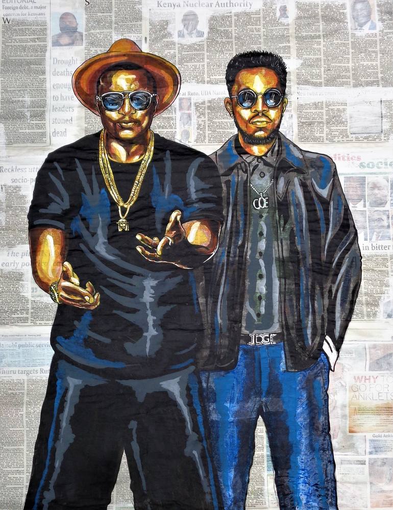Patoranking and Wande Coal - My Woman Painting by Oliver Martin Okoth ...
