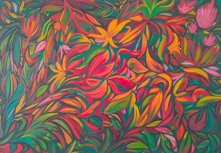Flourishing Whispers Painting by Mina Nasr | Saatchi Art