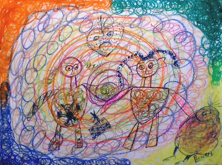 friends forever Drawing by Poonam Pratap | Saatchi Art