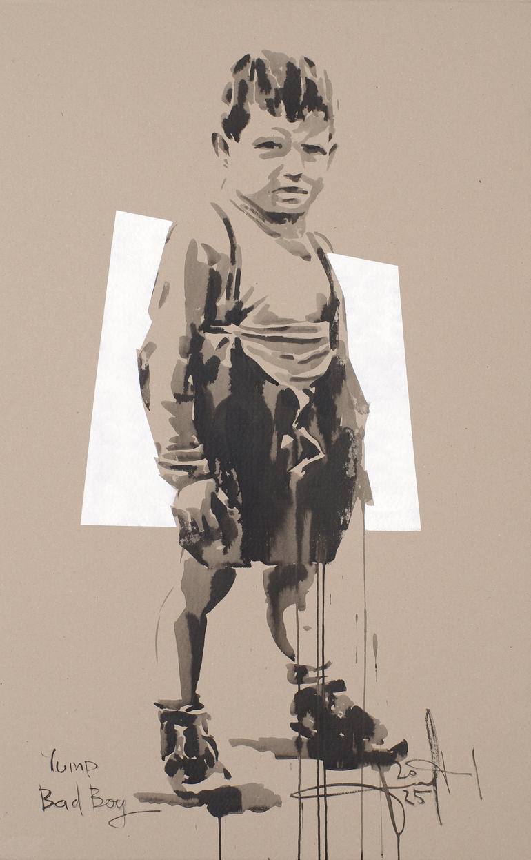 Bed Boy (Jump) Painting by Dima Filatov | Saatchi Art