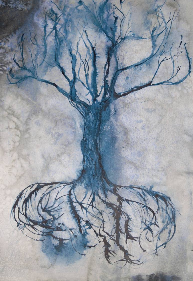 Dendriform in blue Painting by Pauline Rigby | Saatchi Art