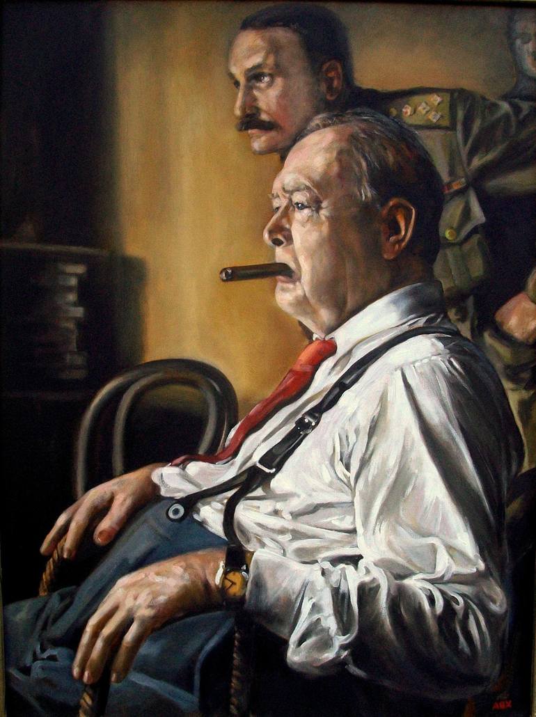 Churchill. Never give up... Painting by Andrew Khalturin | Saatchi Art