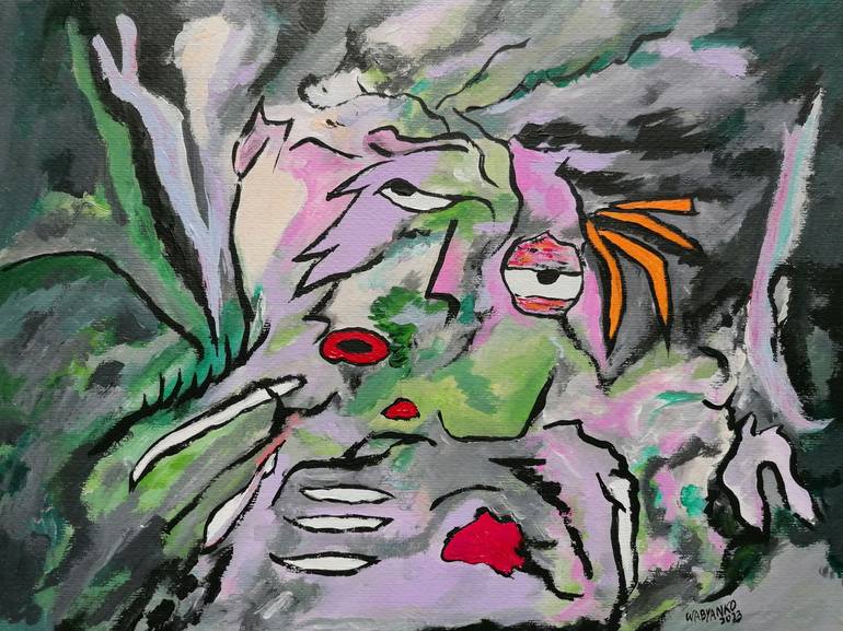 Disintegration darker portrait Painting by Artist Wabyanko | Saatchi Art