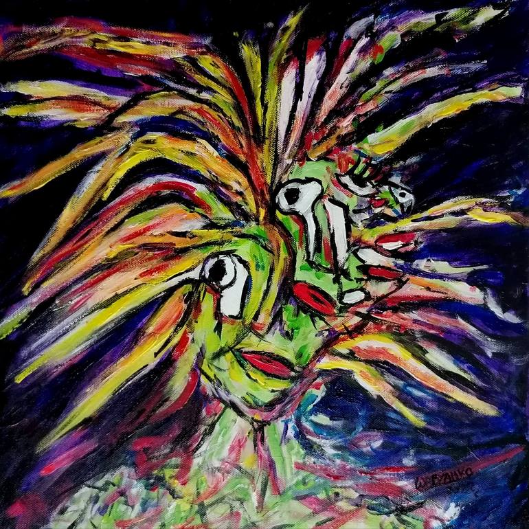 Disintegration portrait Painting by Artist Wabyanko | Saatchi Art