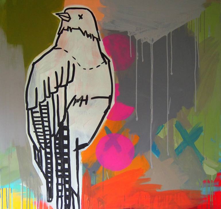 BIRD riot Painting by Tracy Hamer | Saatchi Art