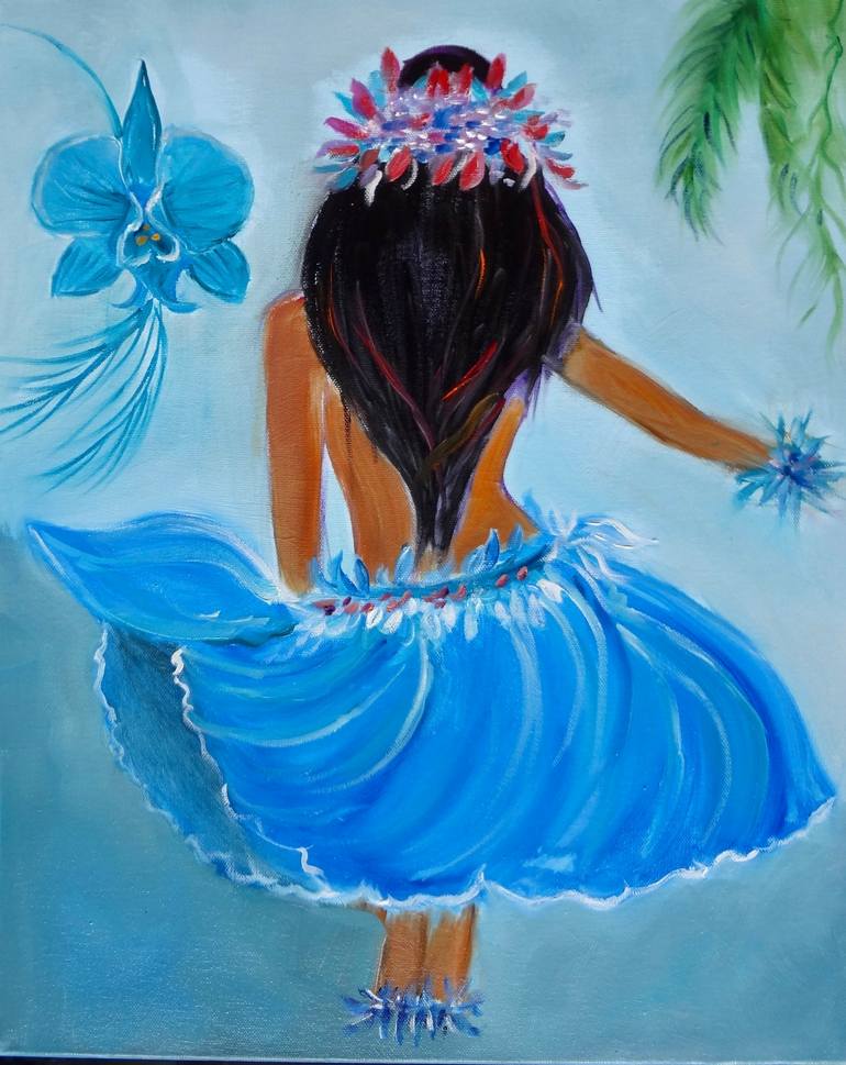 Flirty Hula Hips Painting by Jenny Jonah | Saatchi Art