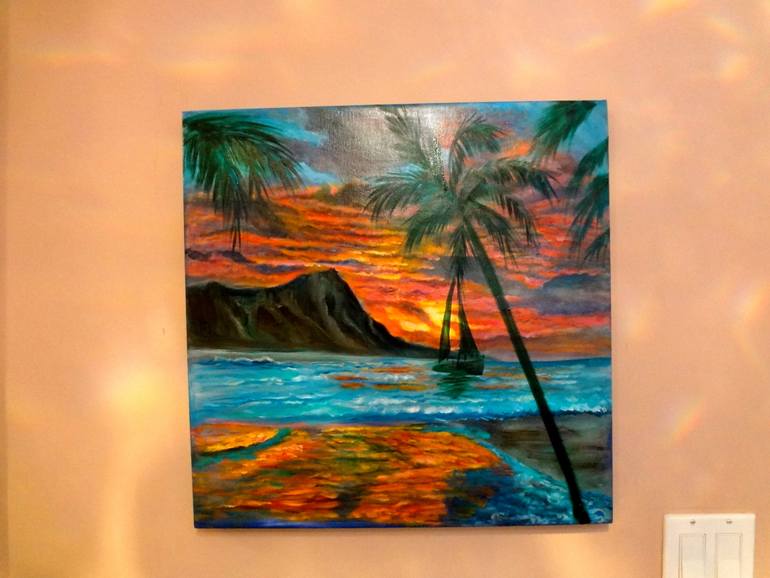 A Cruise Around Diamond Head Painting by Jenny Jonah | Saatchi Art