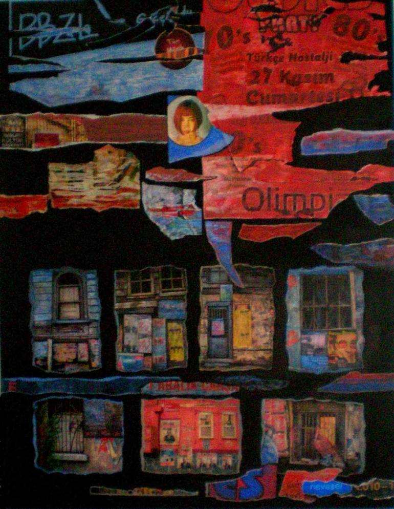Windows and Posters Collage by Neveser Aksoy | Saatchi Art