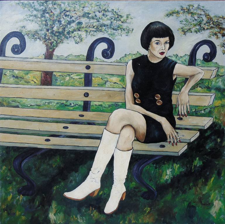 Park bench Painting by Miodrag Miljkovic | Saatchi Art