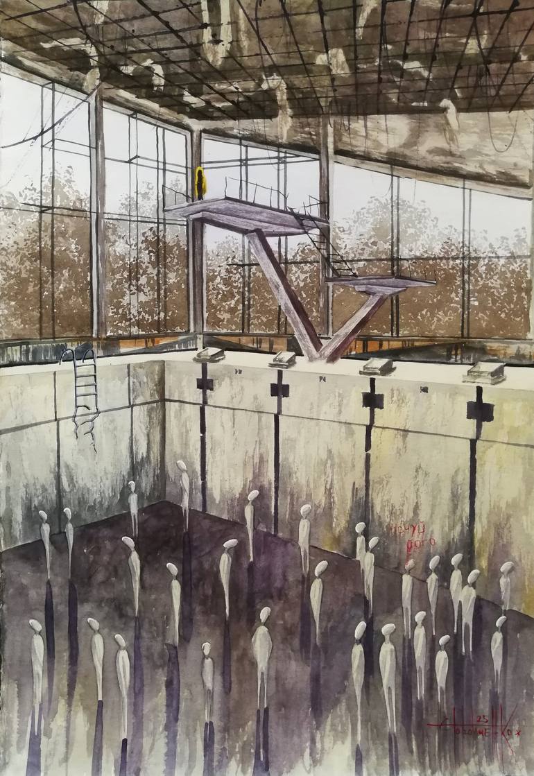 S.T.A.L.K.E.R. 2 Swimming pool Painting by Eugene Gorbachenko | Saatchi Art