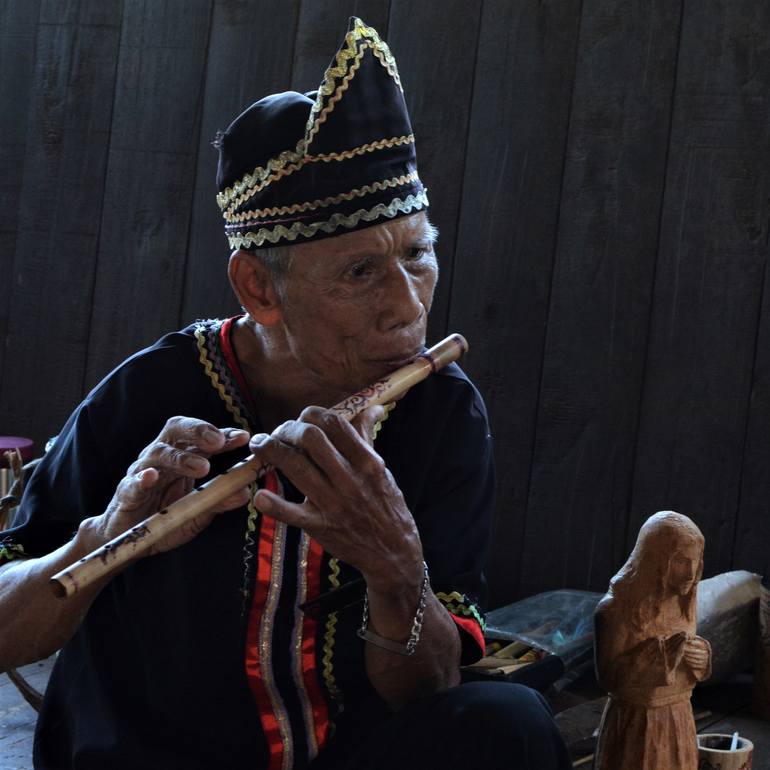 Dayak Flute Player, Sarawak, Borneo Photography by The Artful ...