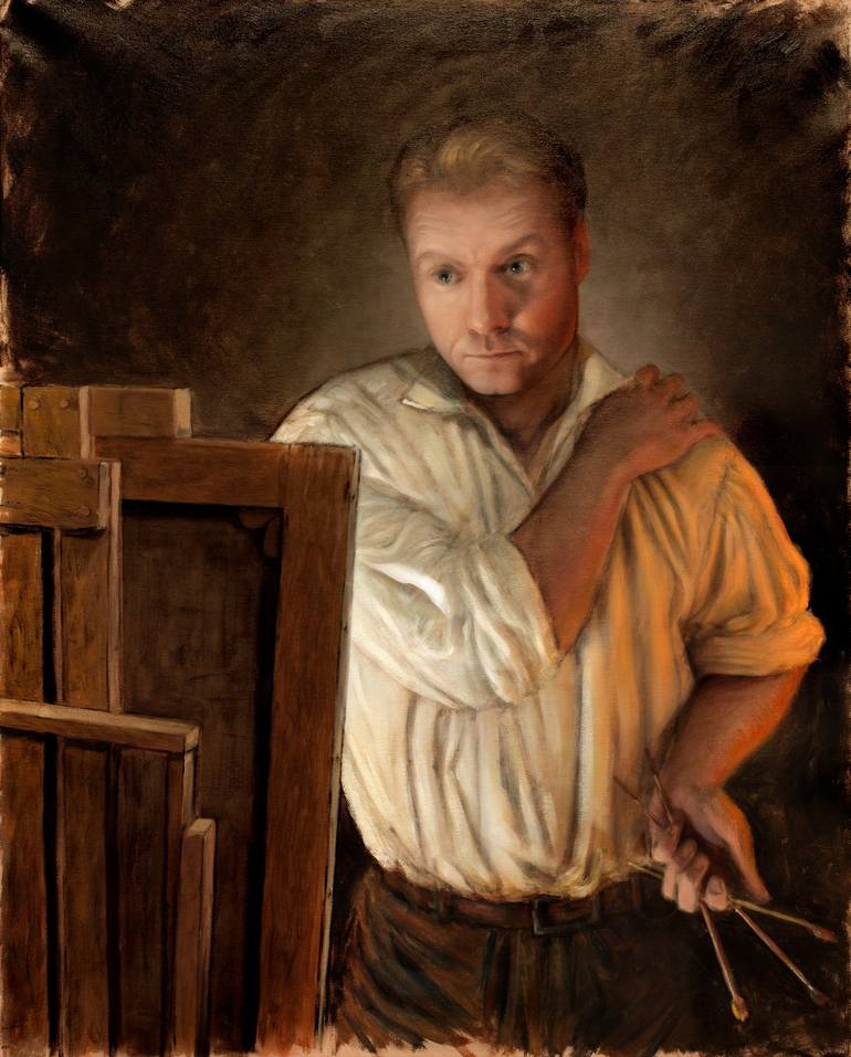 Self Portrait As A Disappointed Artist Painting by Mart Sander ...