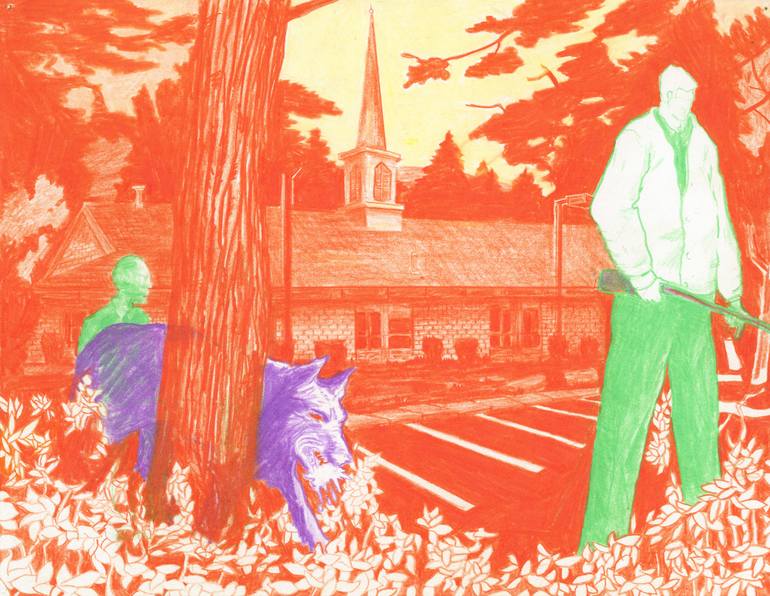 Church Outing Drawing by Anthony Bragg | Saatchi Art
